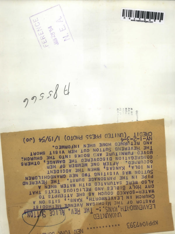 1954 Press Photo Alice Sutton, Michigan Avenue Methodist Church Pastor ...