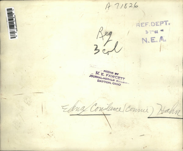 1944 Press Photo Edna Constance Hahn Laying in Bed - nec71481 ...