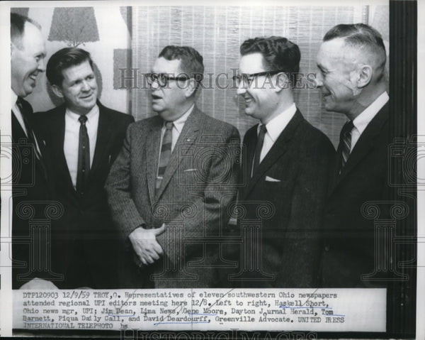 1959 Press Photo UPI Editors Haskell Short Gene Moore Tom Barnett ...