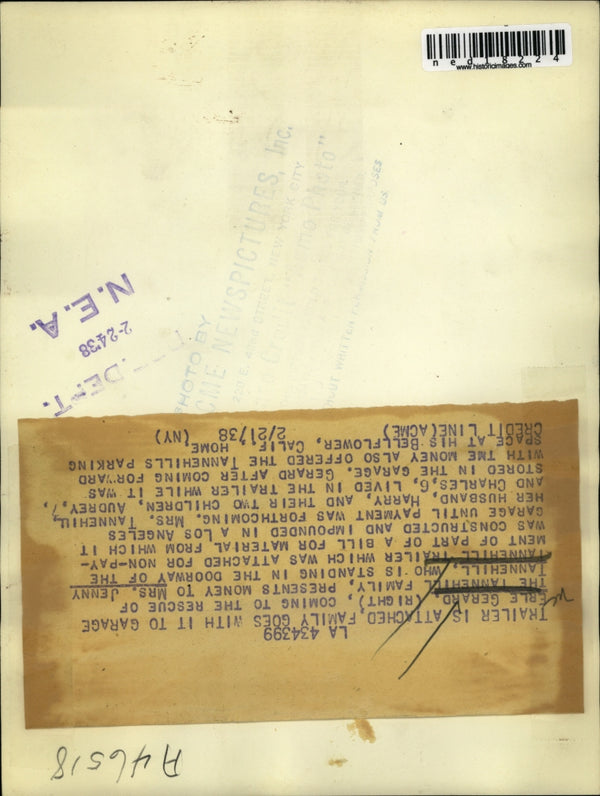 1938 Press Photo Merle Gerard & Mrs Jenny Tannerhill & a trailer home ...