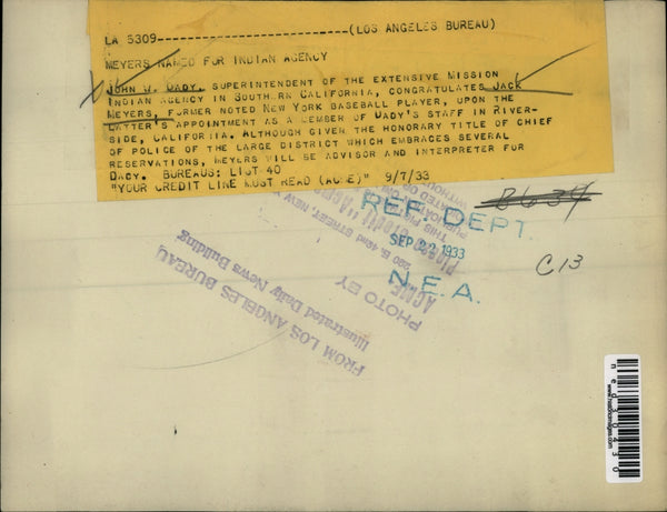 1933 Press Photo John W. Dady Congratulating Jack Meyers - ned30430 ...