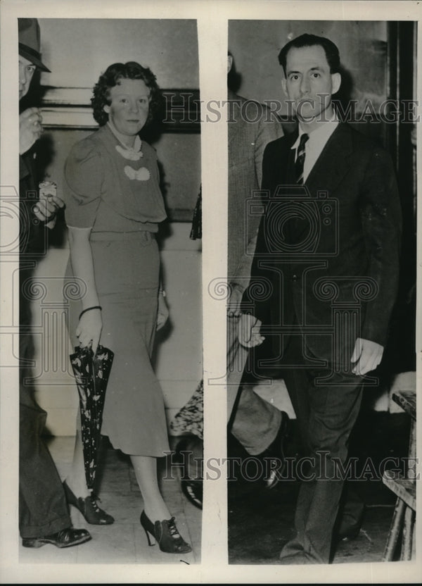 1938 Press Photo Mrs. Day as she entered the court and Redfoot shown on ...