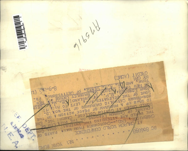 1946 Press Photo Dr J Deck, John Edwards, Bishop G. Bromley Oxnam & Dr ...