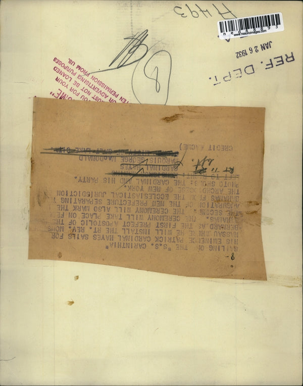 1932 Press Photo Cardinal Hayes, Marquis George MacDonald, SS Carinthia ...