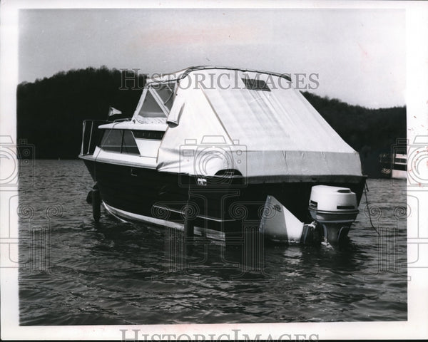 1966 Press Photo The 24 foot cabin cruiser used at Tappan Lake ...
