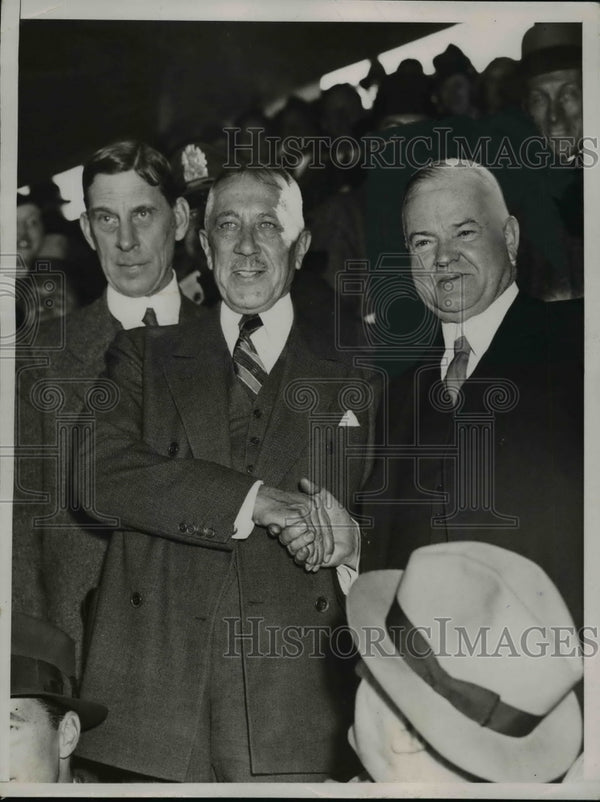 1935 Press Photo Ray Lyman Wilbur, Thomas Gates, Herbert Hoover @ Yale ...