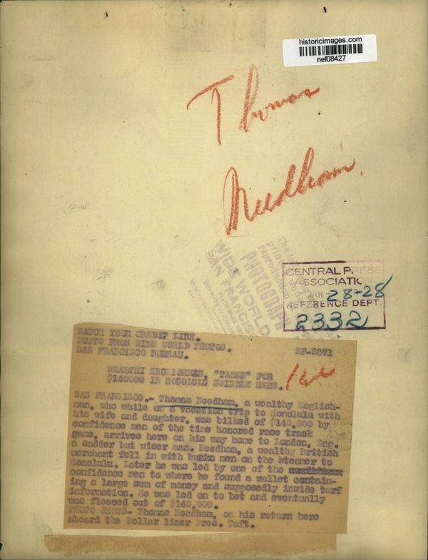 1928 Press Photo Wealthy Englishman Taken For $140,000 in Honolulu ...