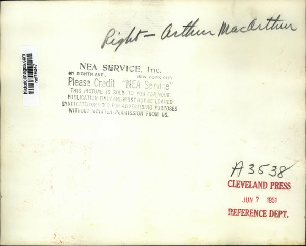 1951 Press Photo Arthur Mac Arthur (Right) - nef16047 - Historic Images