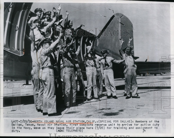 1950 Press Photo North Island Naval Air Station CA Dallas reserve unit ...