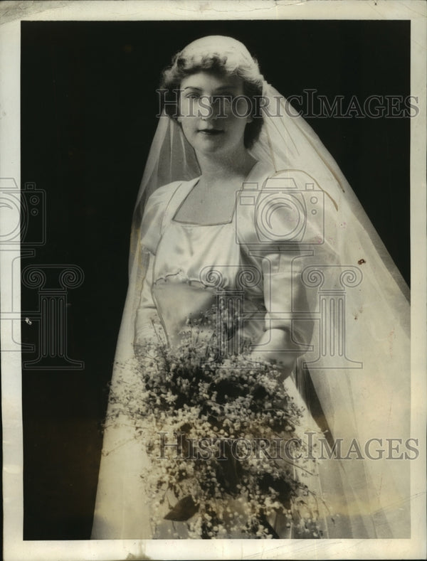 1936 Press Photo New York Sarah Davis Bride of J Stirling Getchell NYC ...