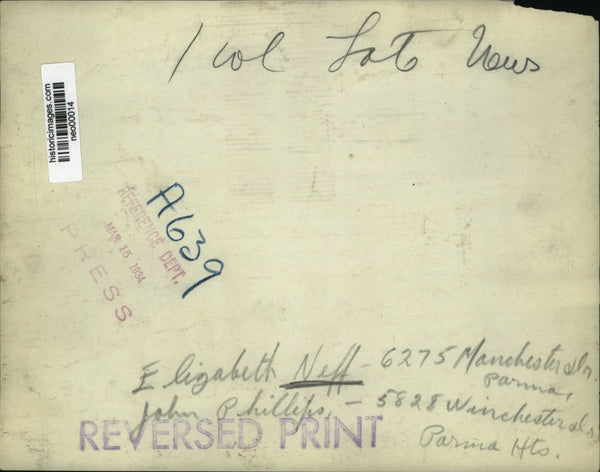 1934 Press Photo Elizabeth Neff of Parma, and John Phillips of Parma ...