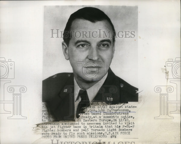 1955 Press Photo General John D. Stevenson - neo03189 - Historic Images