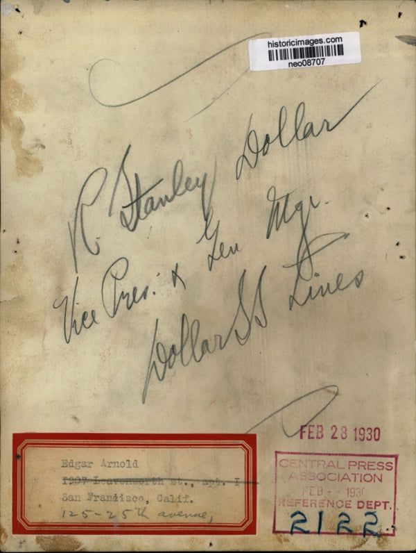 1930 Press Photo R. Stanley Dollar of Dollar S.S. Lines - neo08707 ...