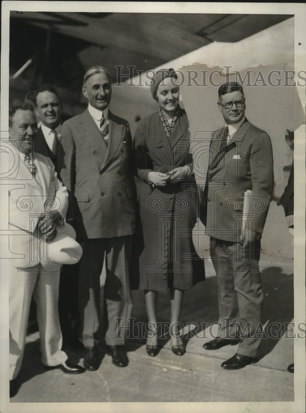 1932 Press Photo William Gibbs McAdoo, Daughter Ellen & Mr. Gaw in ...