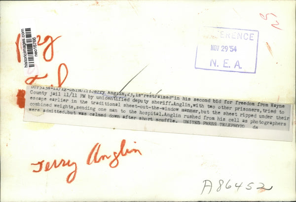 1954 Press Photo Jerry Anglin Attempts Escape Wayne County Jail ...