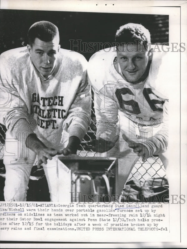 1961 Press Photo Atlanta Ga GaTech QB Stan Gann & guard Mike Mitchell ...