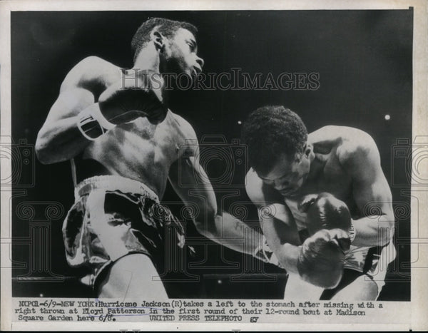1956 Press Photo NYC Hurricane Jackson pounded by Floyd Patterson ...