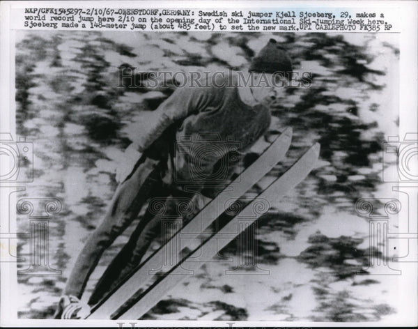 1967 Press Photo Oberstdorf Germany Swede ski jumper Kjell Sjoeberg ...