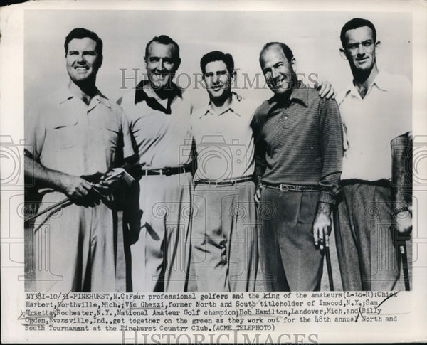1950 Press Photo Chick Harbert, Vic Ghezzi, Sam Urzetta, Billy Ogden ...