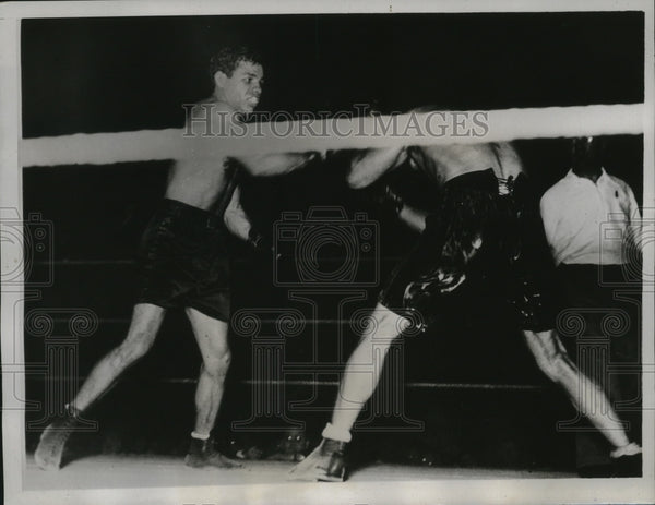 1934 Press Photo Boxer Tony Canzoneri beats Pete Nebo in Kansas City ...