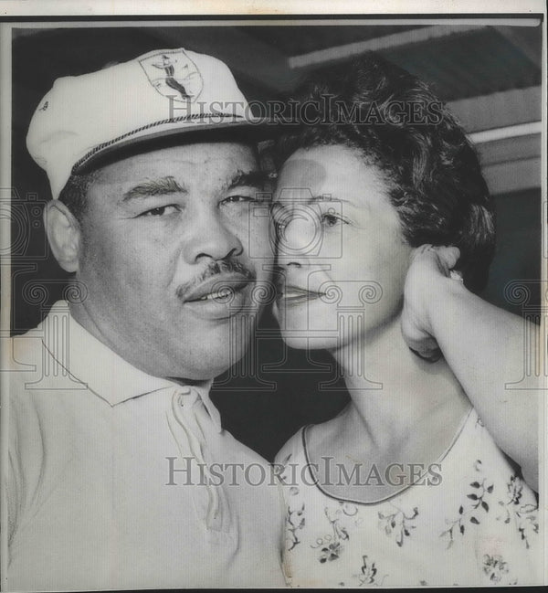 1960 Press Photo Former champ Joe Louis & wife Martha at Los Angeles CA ...