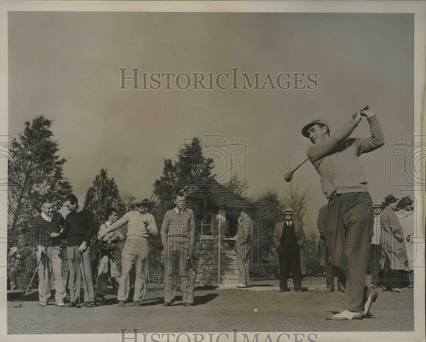 1940 Press Photo Johnny Farrell at orange New Jersey PGA golf practice ...