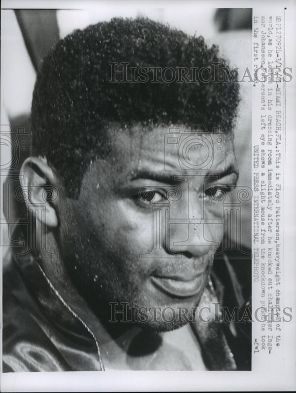 1961 Press Photo Floyd Patterson after KO of Ingemar Johannson in Miami ...