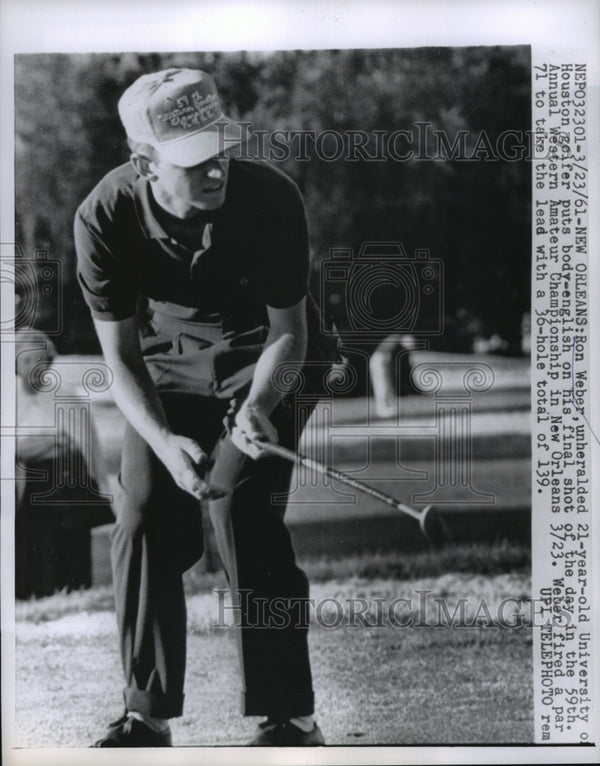 1961 Press Photo Ron Weber of U of Houston in Western Amateur ...