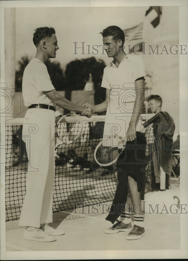 1936 Press Photo Hal Surface & Gardner Mulloy at Orlando Tennis ...