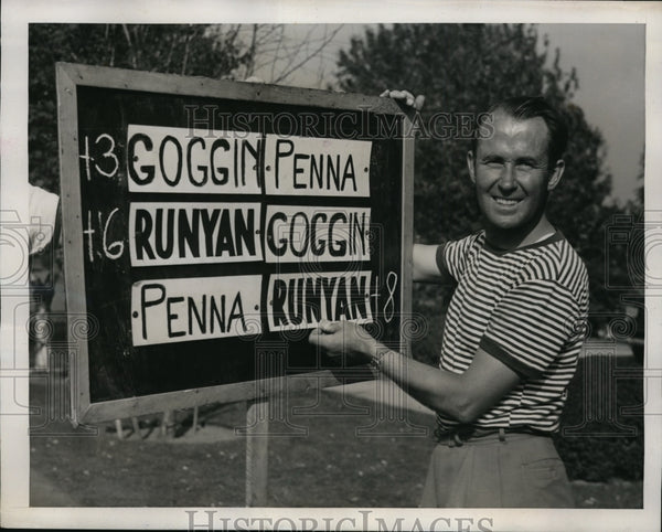1941 Press Photo Paul Runyon at Goodall Round Robin golf in Flushing NY ...