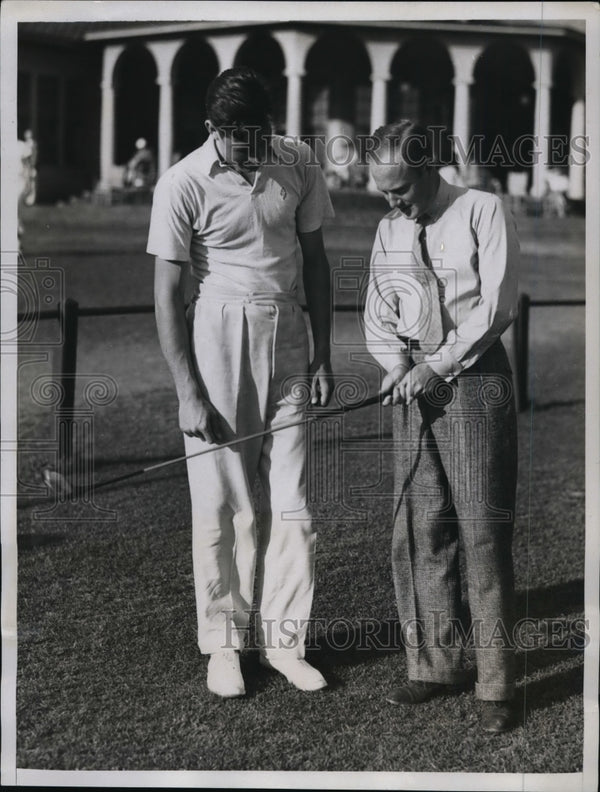 1934 Press Photo George Dunlap Jr, Frank Shields at North & South Open ...