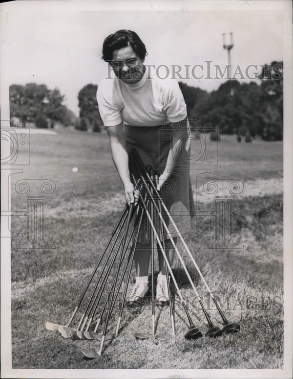 1939 Press Photo Fay Crocker at Amateur women's Golf at Noroton CT ...