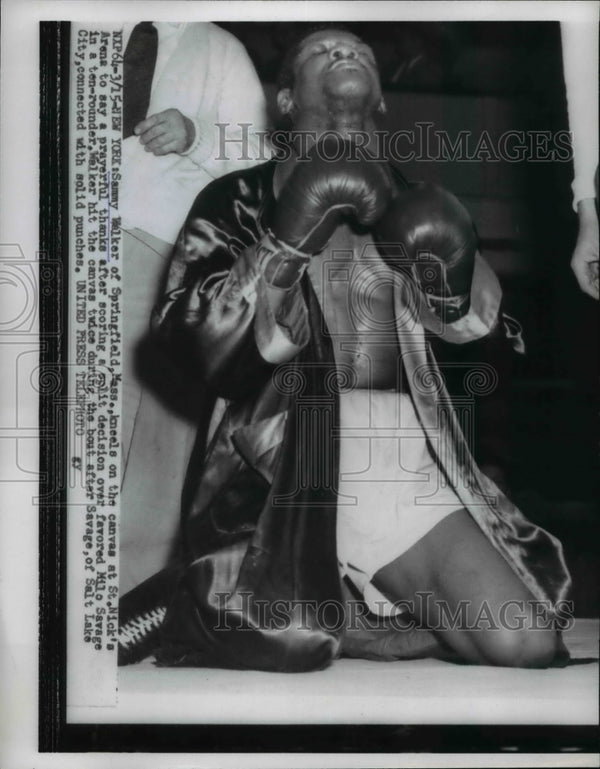 1955 Press Photo Sammy Walker split decision vs Milop Savage in NYC ...