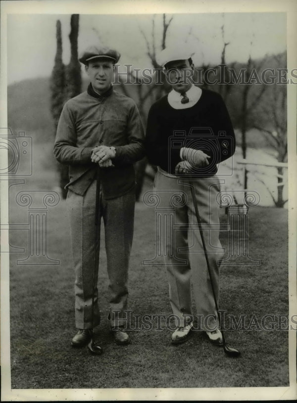 1934 Press Photo Golfers Robert Lester, Dan Ropping at Mason & Dixon ...