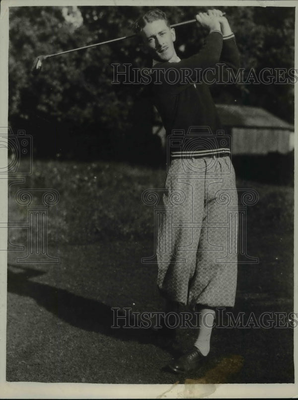 1929 Press Photo Gibson Dunlap at golf qualifing at Pebble Beach course ...