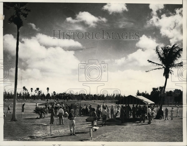 1938 Press Photo Miami Florida Open golf at 1st tee for the tournament ...