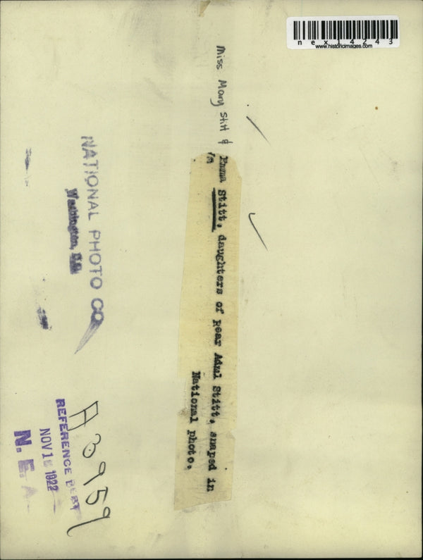 1922 Press Photo Mary Stitt & Emma Stitt daughters of Rear Adm Stitt ...