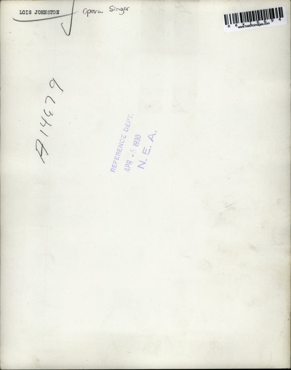 1930 Press Photo Opera singer Lois Johnston to perform - Historic Images