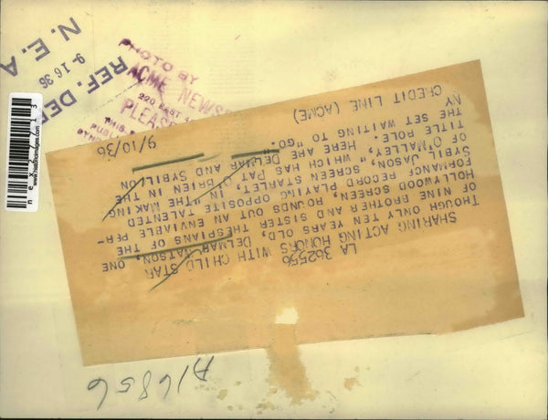 1936 Press Photo Delmar & Sybil Watson, Brother & Sister Child Actors ...