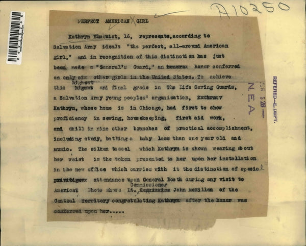 1928 Press Photo Lt. Commissioner John McMillan and Kathryn Elmquist ...