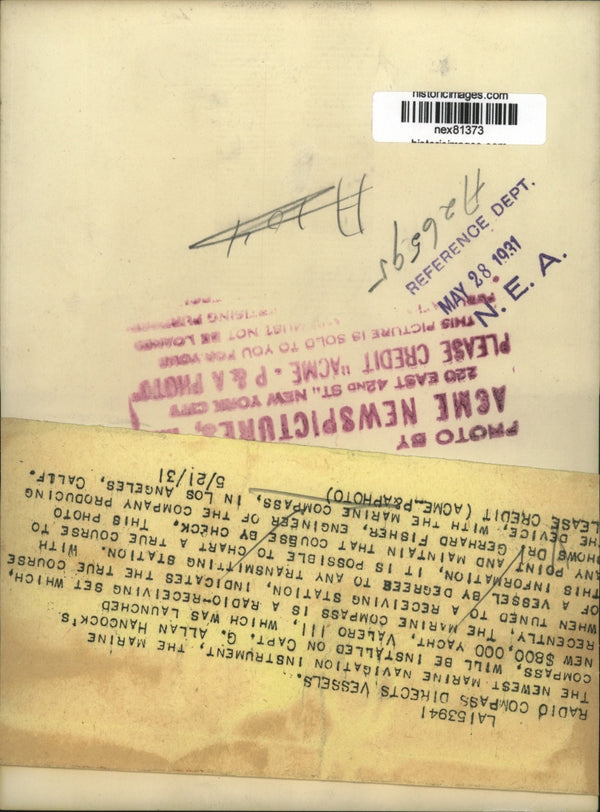 1931 Press Photo New Marine Navigating Instruments Installed by Capt ...