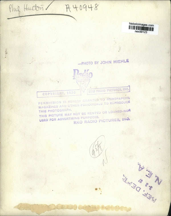 1937 Press Photo Phil Huston of RKO Radio Pictures - nex99123 ...