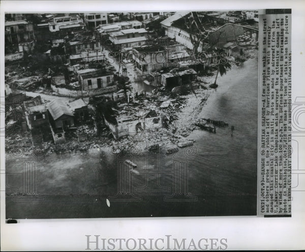 1963 Press Photo Hurricane Flora damage on Haitian coastal city ...
