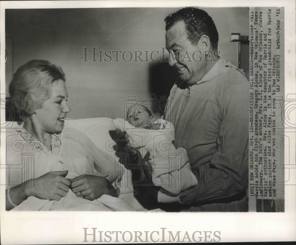 1961 Press Photo Entertainer Phil Harris & grandson Gregory Alcus and ...