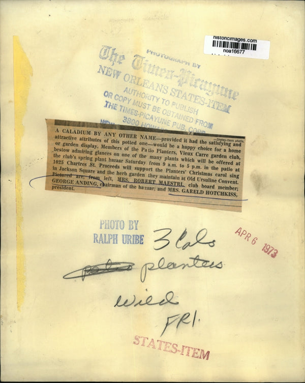 1973 Press Photo Ms. R. Maestri, George Anding, Ms. G. Hotchkiss-Patio ...