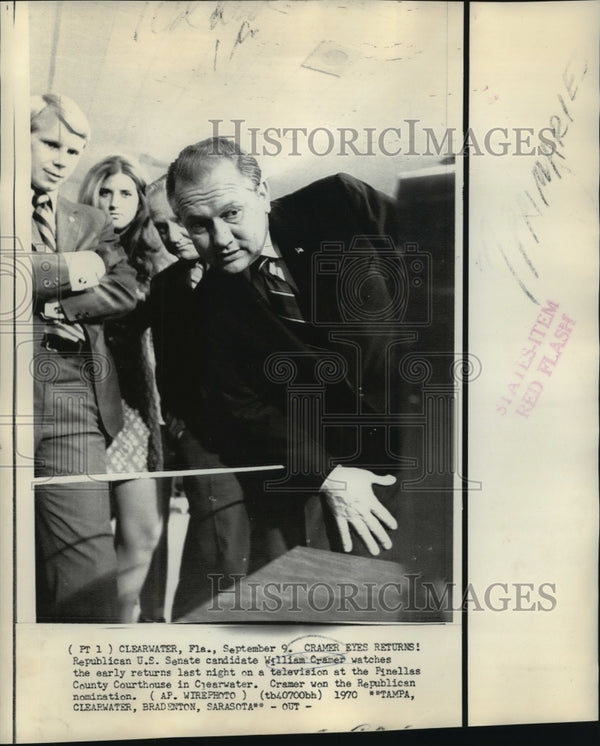 1970 Press Photo Republican U.S. Senate Candidate William Cramer ...