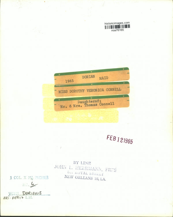 1965 Press Photo Dorian Maid Miss Dorothy Vernoica Connell - noa76165 ...