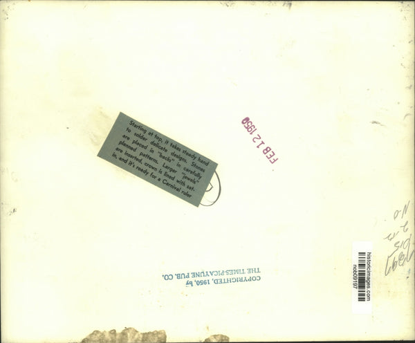 1950 Press Photo Process of making a crown for a Carnival ruler ...