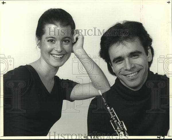 1982 Press Photo Pianist, Jennifer Gallant & oboist, Thomas Gallant in ...
