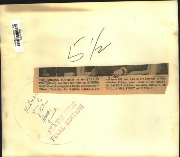 1966 Press Photo Governor of Illinois Charles Percy and Family ...